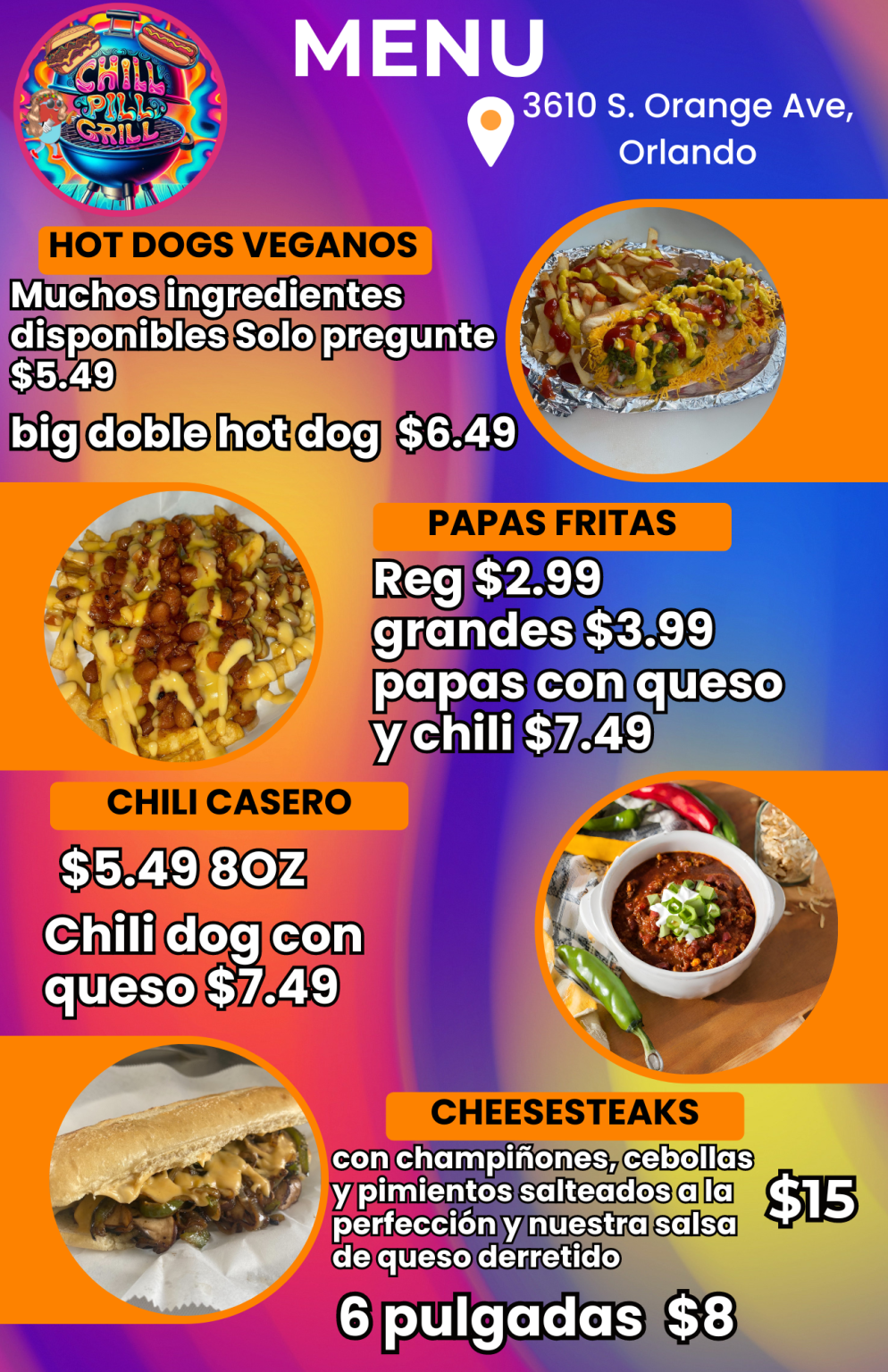 Menu – CHILL PILL GRILL